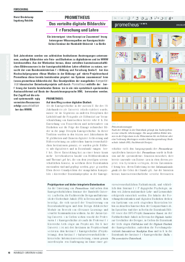 (PDF) PROMETHEUS. Das verteilte digitale Bildarchiv für Forschung und ...