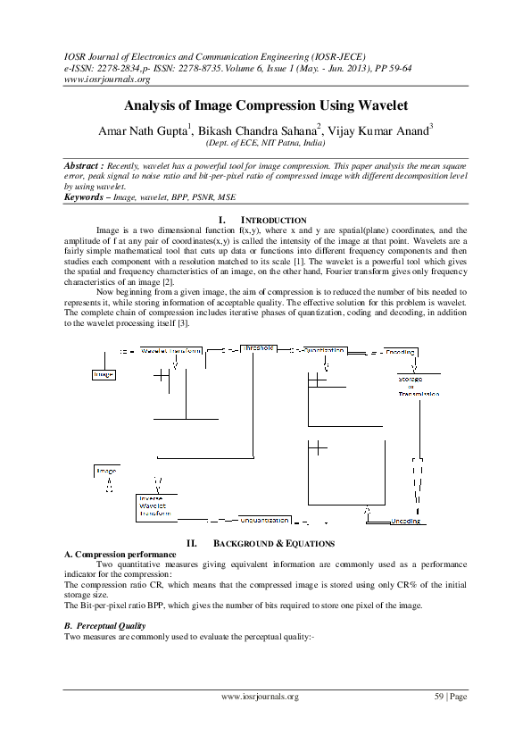 (PDF) Analysis of Image Compression Using Wavelet