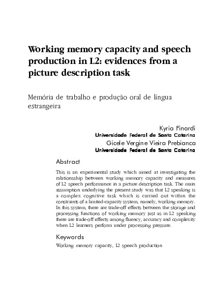 (PDF) Working memory capacity and speech production in L2: evidences from a picture description task