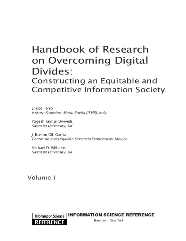 (PDF) Handbook of Research on Overcoming Digital Divides: Constructing ...