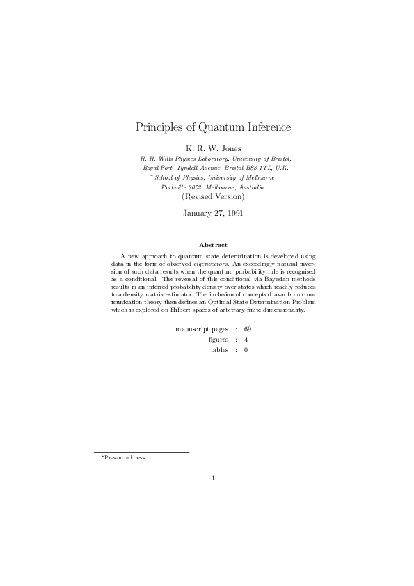(PDF) Principles of Quantum Inference