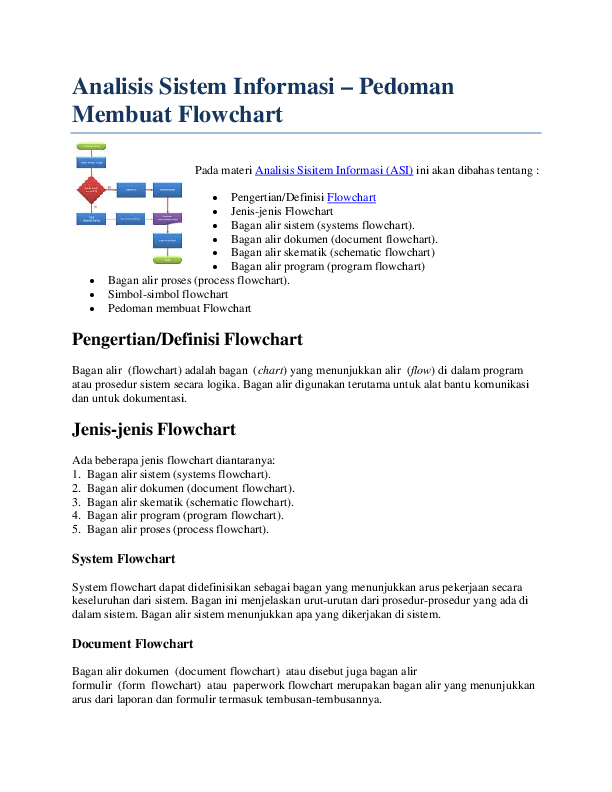 (PDF) Analisis Sistem Informasi – Pedoman Membuat Flowchart