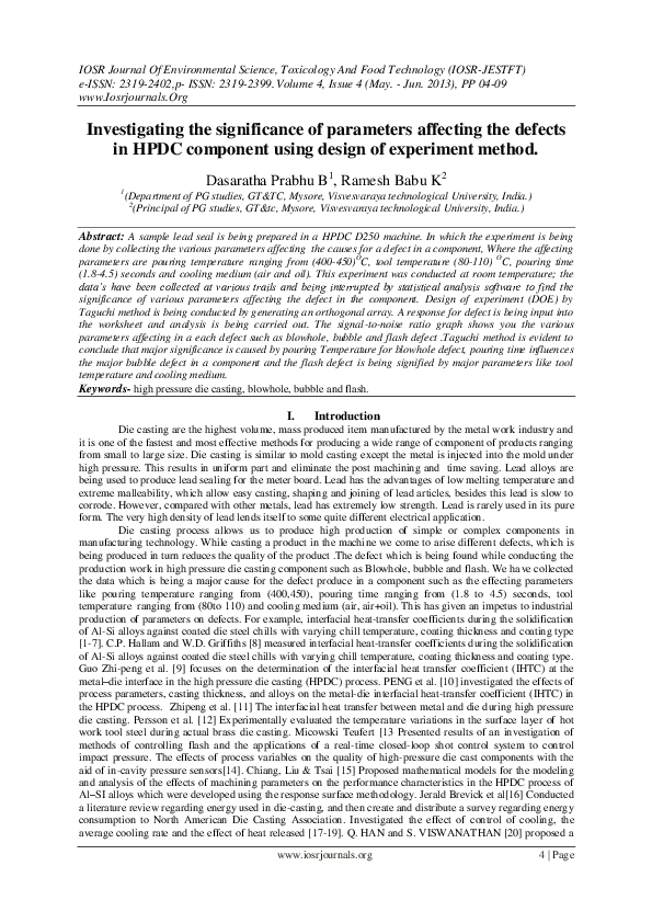 (PDF) Investigating the significance of parameters affecting the ...