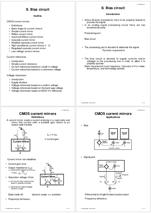 (PDF) II. Bias circuit Outline CMOS