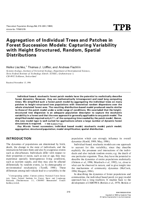 (PDF) Aggregation of Individual Trees and Patches in Forest Succession ...