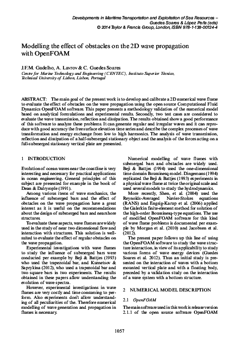 (PDF) Modelling the effect of obstacles on the 2D wave propagation with OpenFOAM