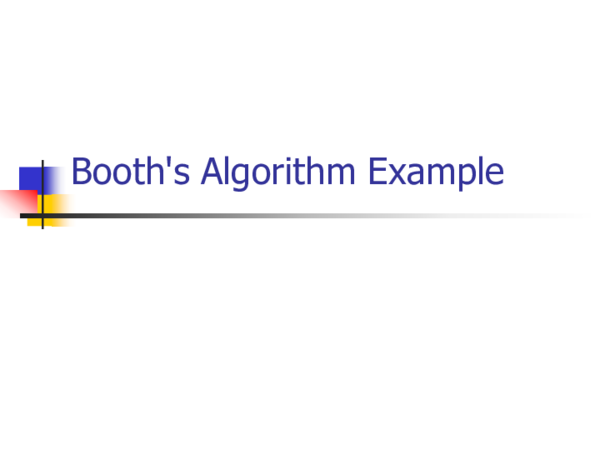 (PPT) Booths Alg-example | Harry Obakeng - Academia.edu