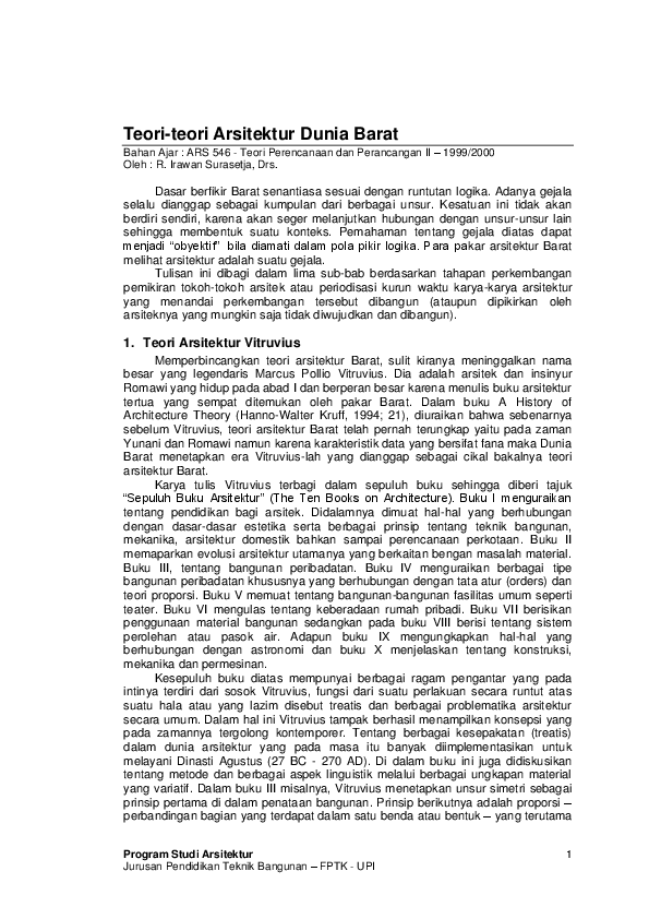 (PDF) Program Teori-teori Arsitektur Dunia Barat