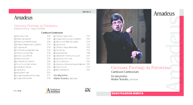 Giovanni Pierluigi da Palestrina: Canticum Canticorum