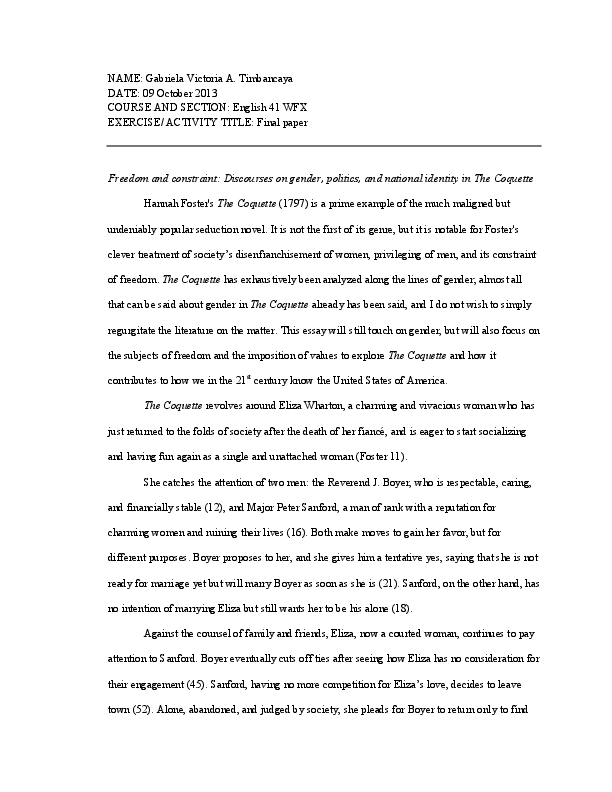 (PDF) Freedom and constraint: Discourses on gender, politics, and ...