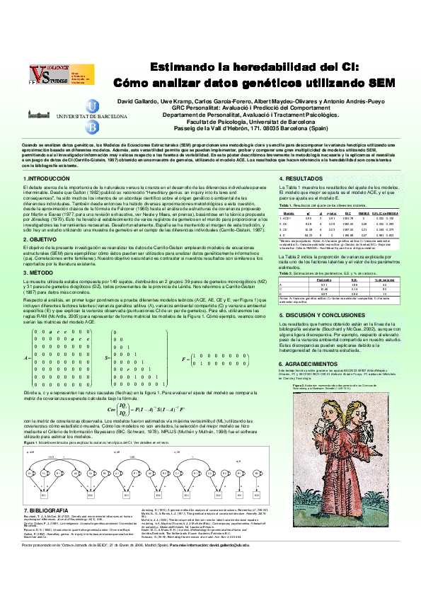(PDF) Cómo analizar datos genéticos utilizando SEM Cómo analizar datos ...
