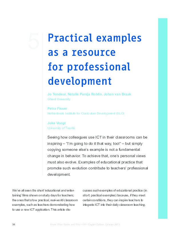 (PDF) ICT-integration in education: Practical examples as a resource ...