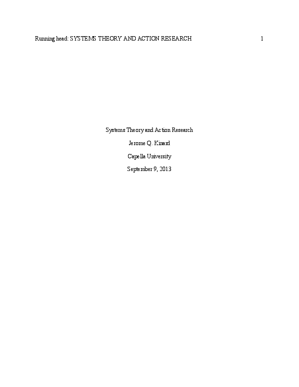 (DOC) Systems Theory & Action Research