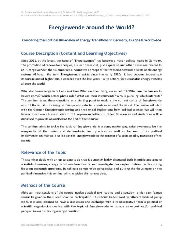 (PDF) Current issues and challenges in the geography of energy in ...
