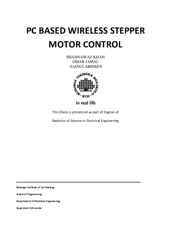 (PDF) PC BASED WIRELESS STEPPER MOTOR CONTROL