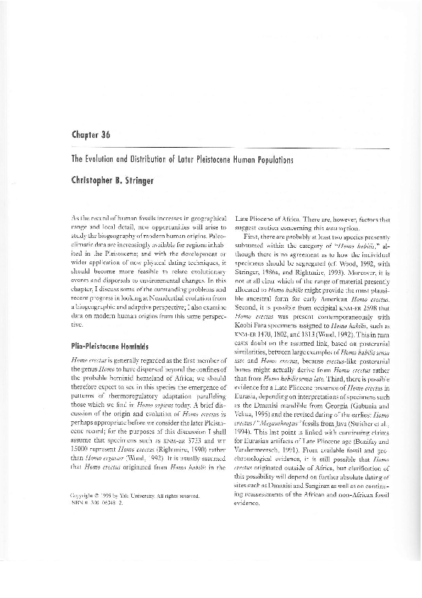 Pdf The Evolution And Distribution Of Later Pleistocene Human Populations