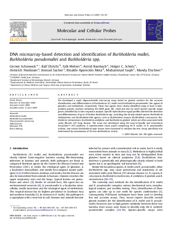 (PDF) DNA microarray-based detection and identification of Burkholderia ...
