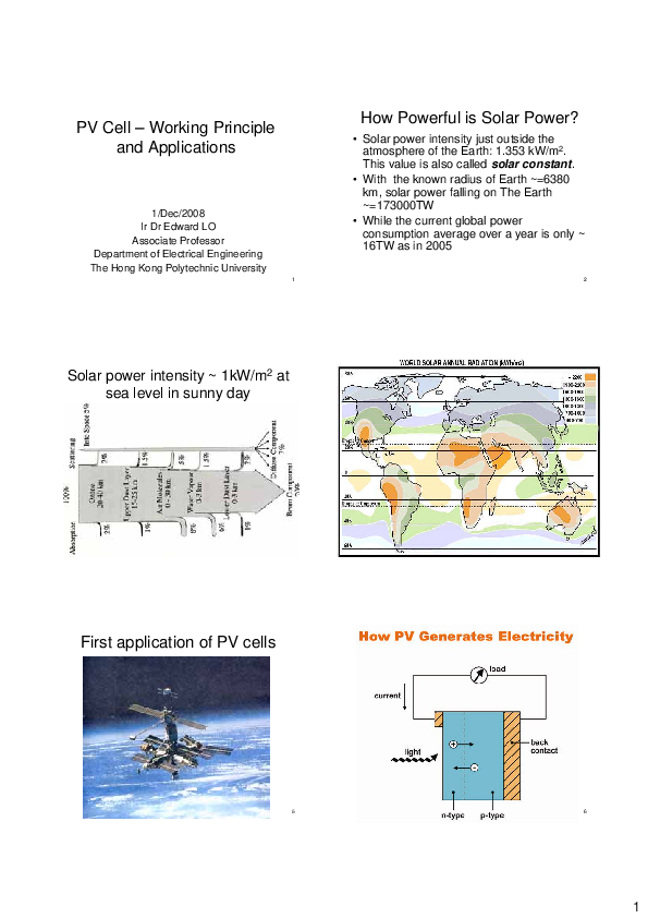(PDF) PV Cell – Working Principle and Applications How Powerful is ...