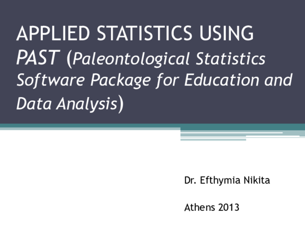 (PPT) Applied statistics using PAST - part 1