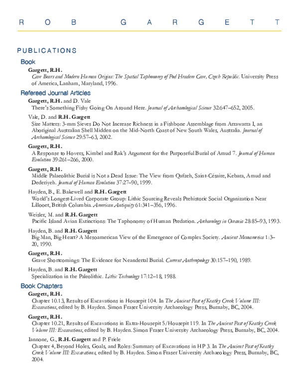 (PDF) Gargett Publications and Presentations
