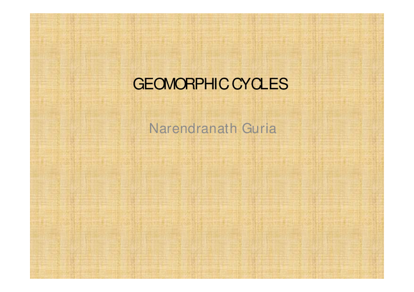 (PDF) GEOMORPHIC CYCLES