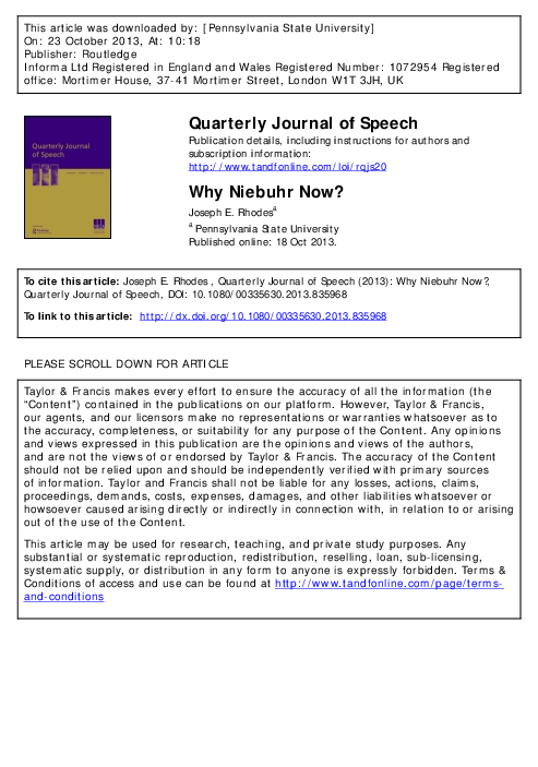 (PDF) Why Niebuhr Now? by John Patrick Diggins