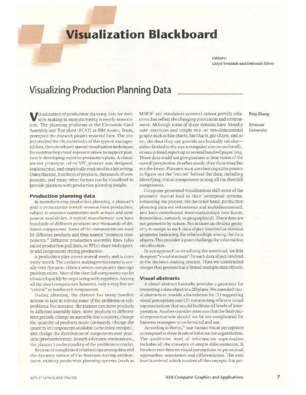 (PDF) Visualizing Production Planning Data