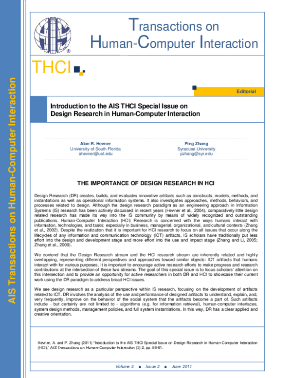(PDF) Design Research and Human-Computer Interaction