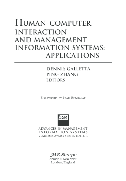 (PDF) Human-computer interaction and management information systems ...