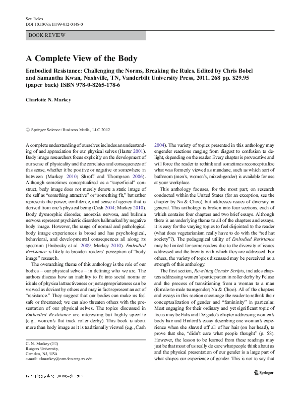 (PDF) Sex Roles Review of Embodied Resistance