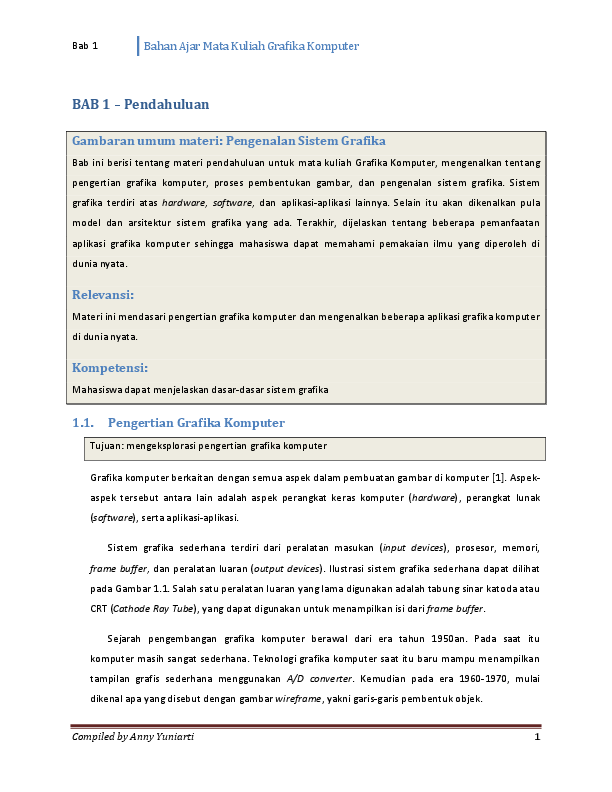 (PDF) Bahan Ajar Mata Kuliah Grafika Komputer