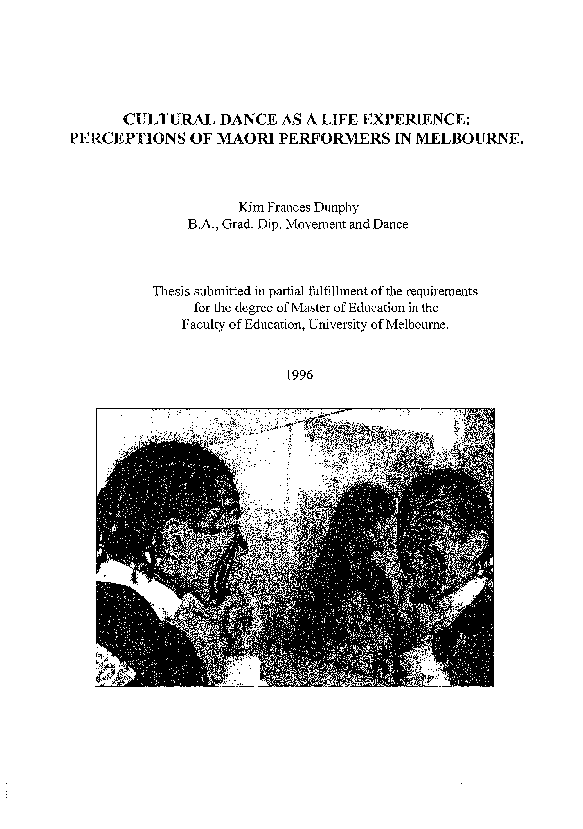 (PDF) Dunphy, K. (1994). M.Ed thesis: Cultural Dance as a Life ...