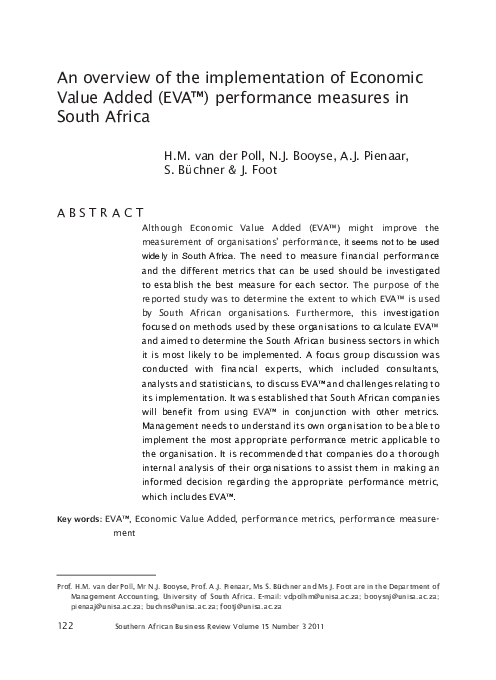 (PDF) An overview of the implementation of Economic Value Added (EVA ...