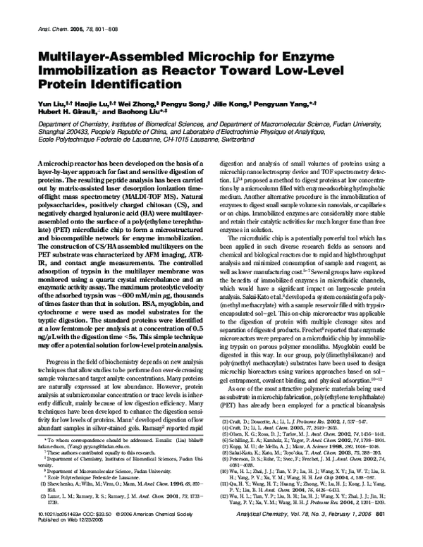 (PDF) Multilayer-Assembled Microchip for Enzyme Immobilization as ...
