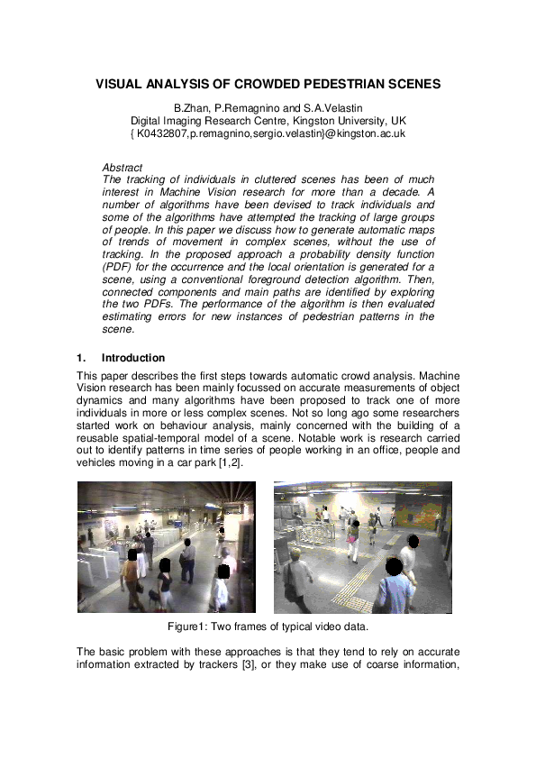 (PDF) VISUAL ANALYSIS OF CROWDED PEDESTRIAN SCENES