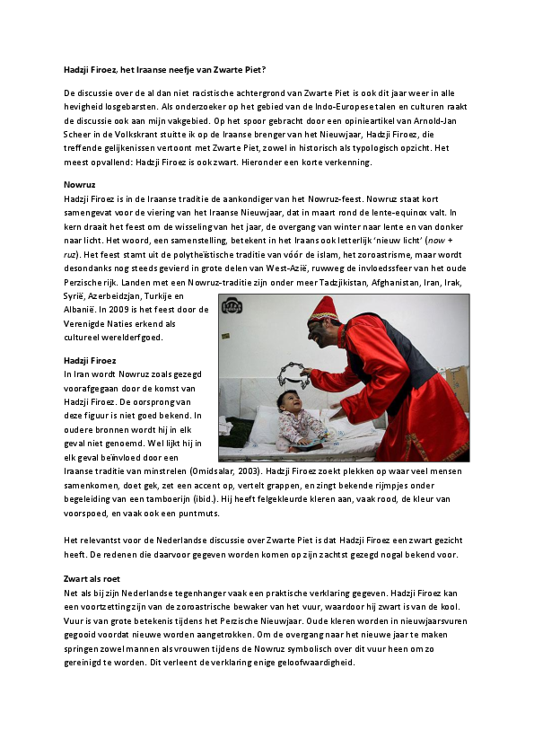 (PDF) Hadzji Firoez, het Iraanse neefje van Zwarte Piet?