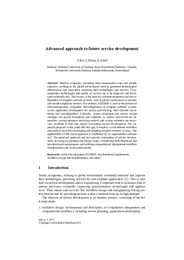 (PDF) Advanced approach to future service development