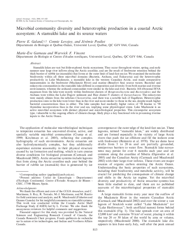 (PDF) Microbial Community Diversity and Heterotrophic Production in a ...