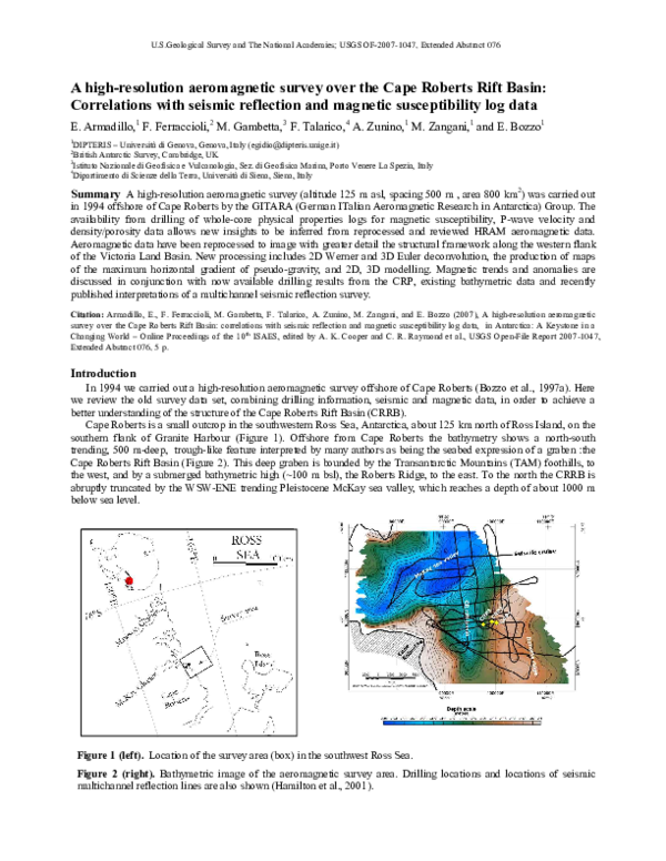 (PDF) A high-resolution aeromagnetic survey over the Cape Roberts Rift ...