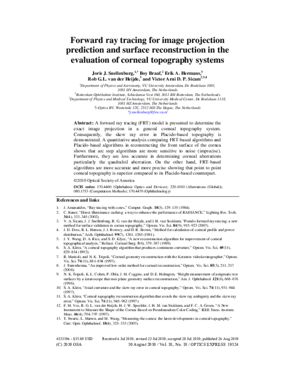 Pdf Forward Ray Tracing For Image Projection Prediction And Surface