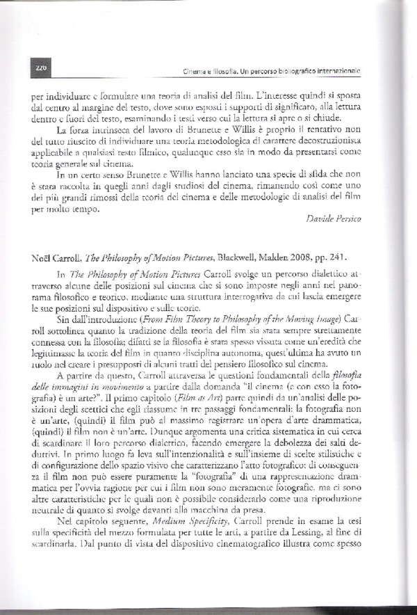 (PDF) Noel Carroll, The Philosophy of Motion Pictures, in “Imago ...