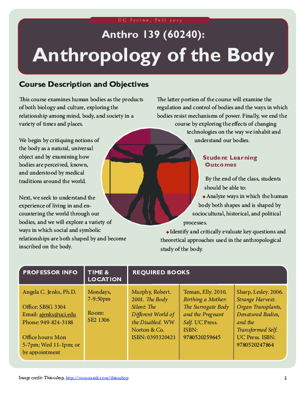 (PDF) Syllabus: Anthropology of the Body