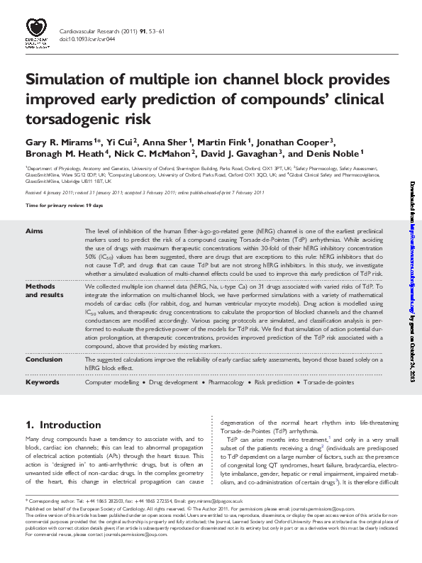 (PDF) Simulation of multiple ion channel block provides improved early ...