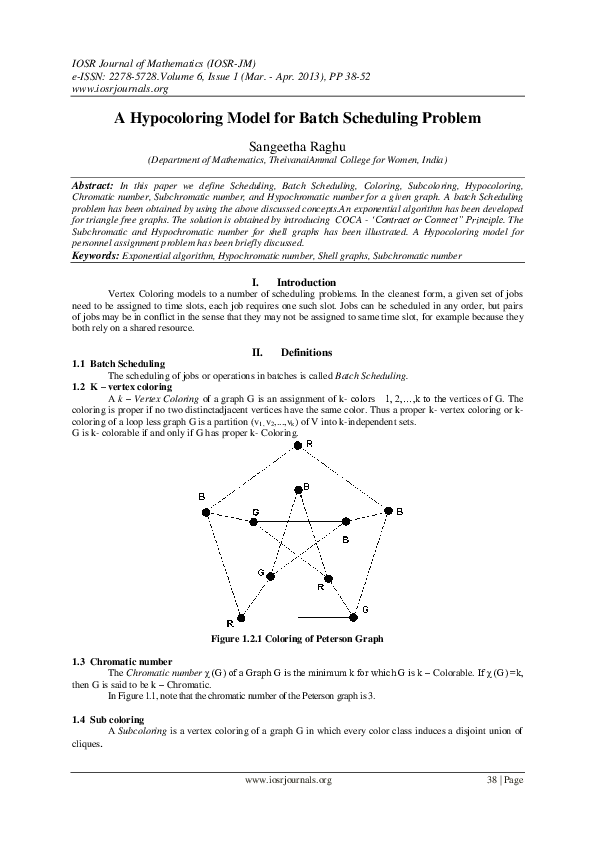 (PDF) A Hypocoloring Model for Batch Scheduling Problem