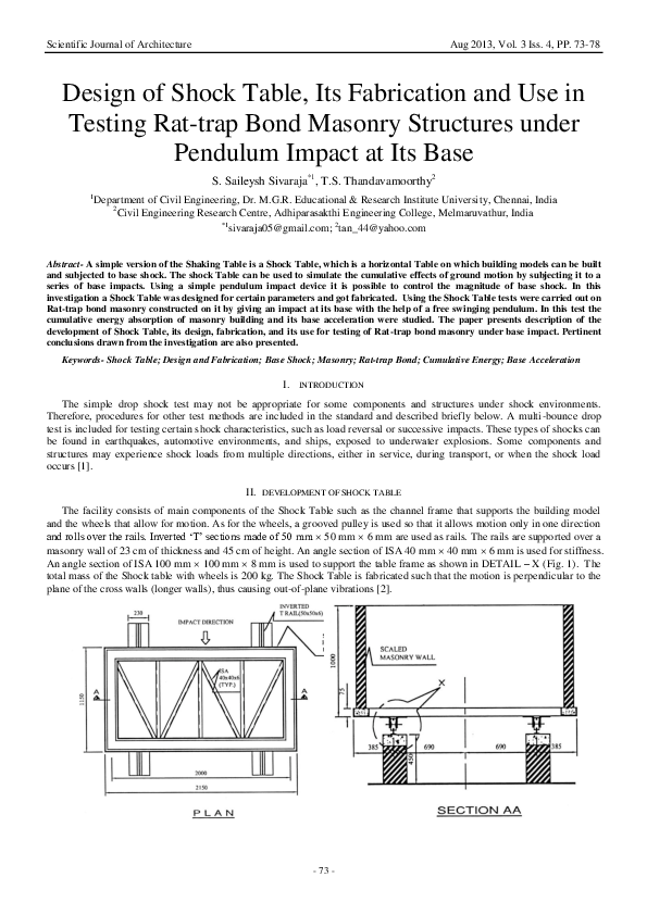 (PDF) Design of Shock Table, Its Fabrication and Use in Testing Rat ...