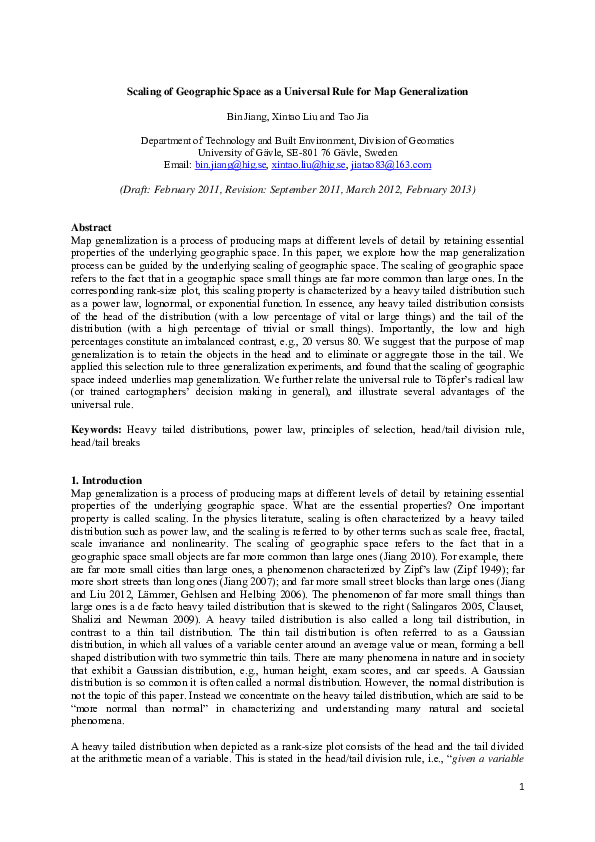 (PDF) Scaling of geographic space as a universal rule for map ...