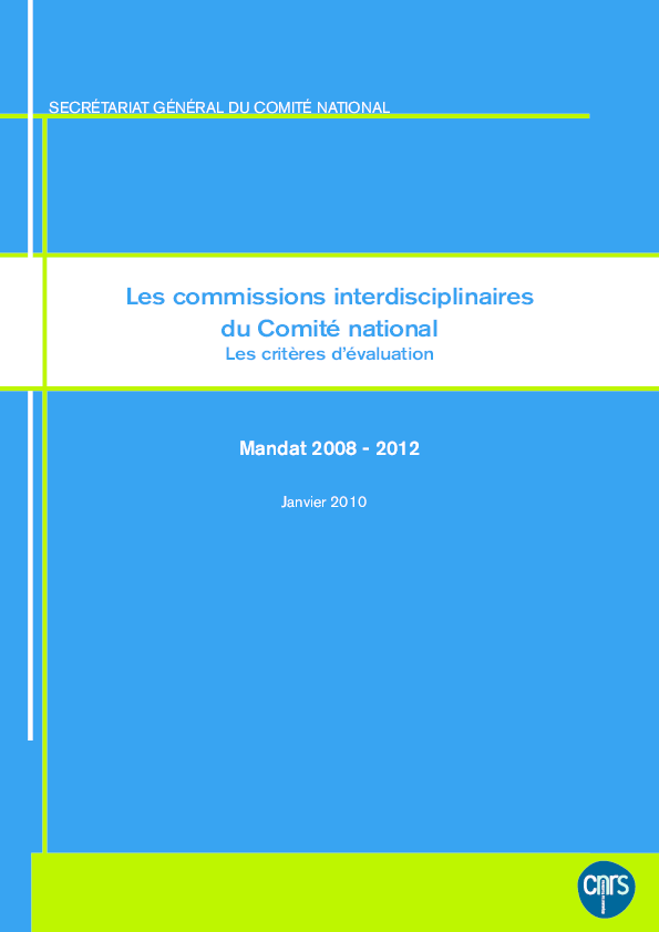 (PDF) Secrétaire scientifique de la CID 41 du CNRS (01/2008 - 12/2010)