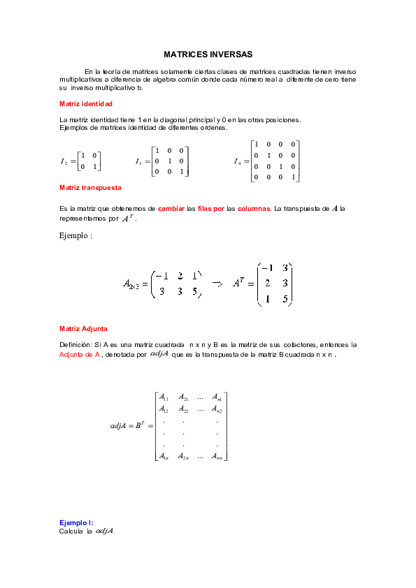 (DOC) MATRICES INVERSAS
