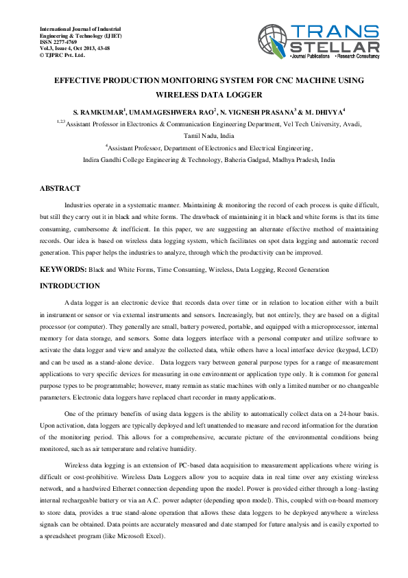(PDF) Effective Production Monitoring System for CNC Machine Using ...