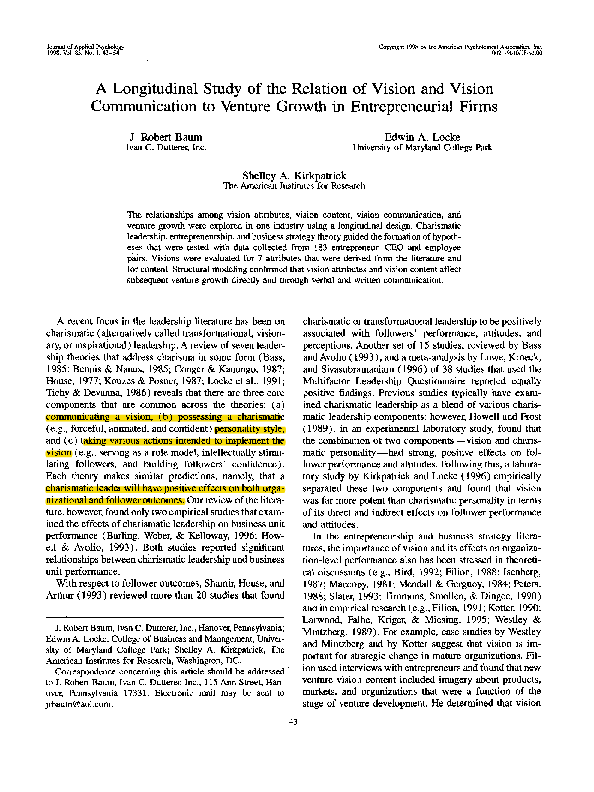 (PDF) A Longitudinal Study of the Relation of Vision and Vision ...